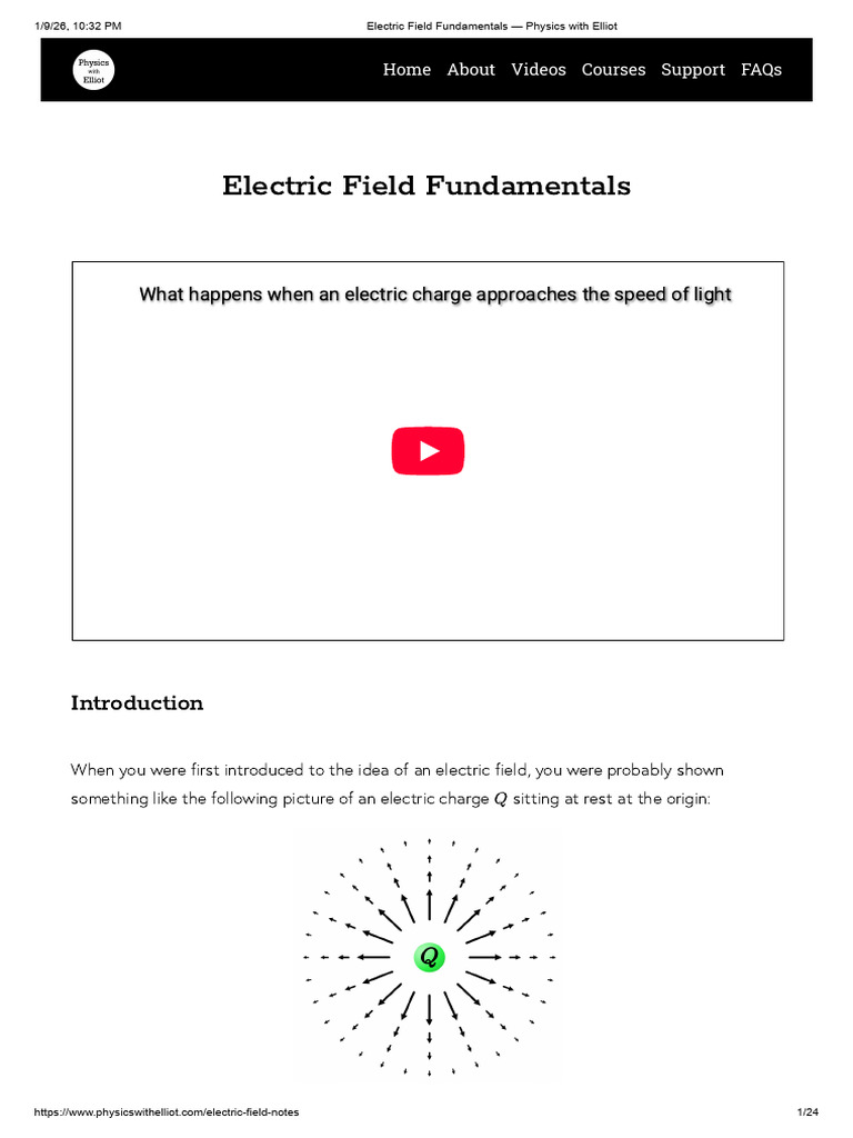 Electric Field Fundamentals - Physics With Elliot | PDF | Electric ...