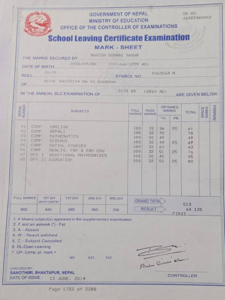 Mark Sheet | PDF