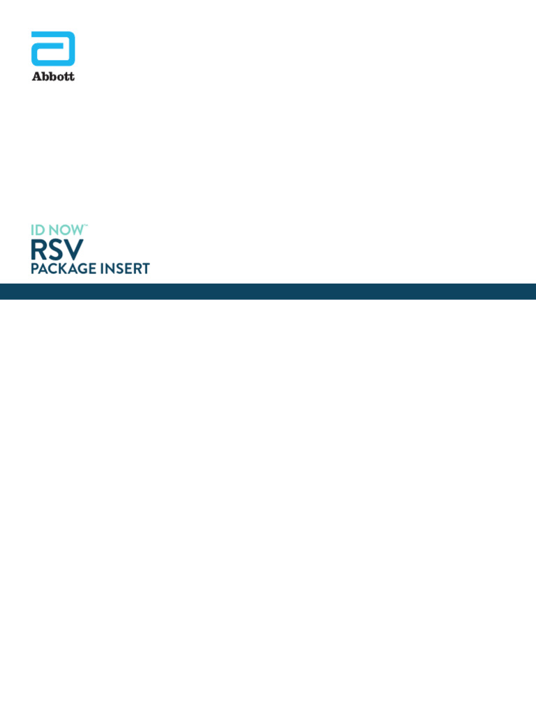 ID Now RSV Package Insert | PDF | Assay | Polymerase Chain Reaction