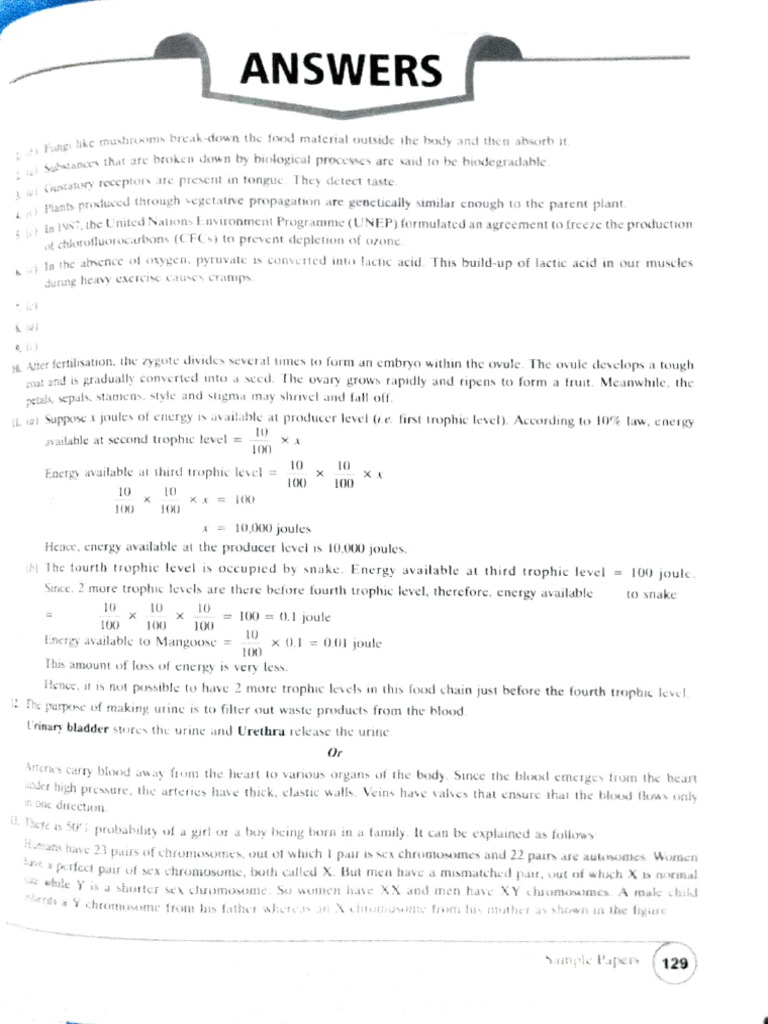Answer Key Sample 1 2026 Science | PDF