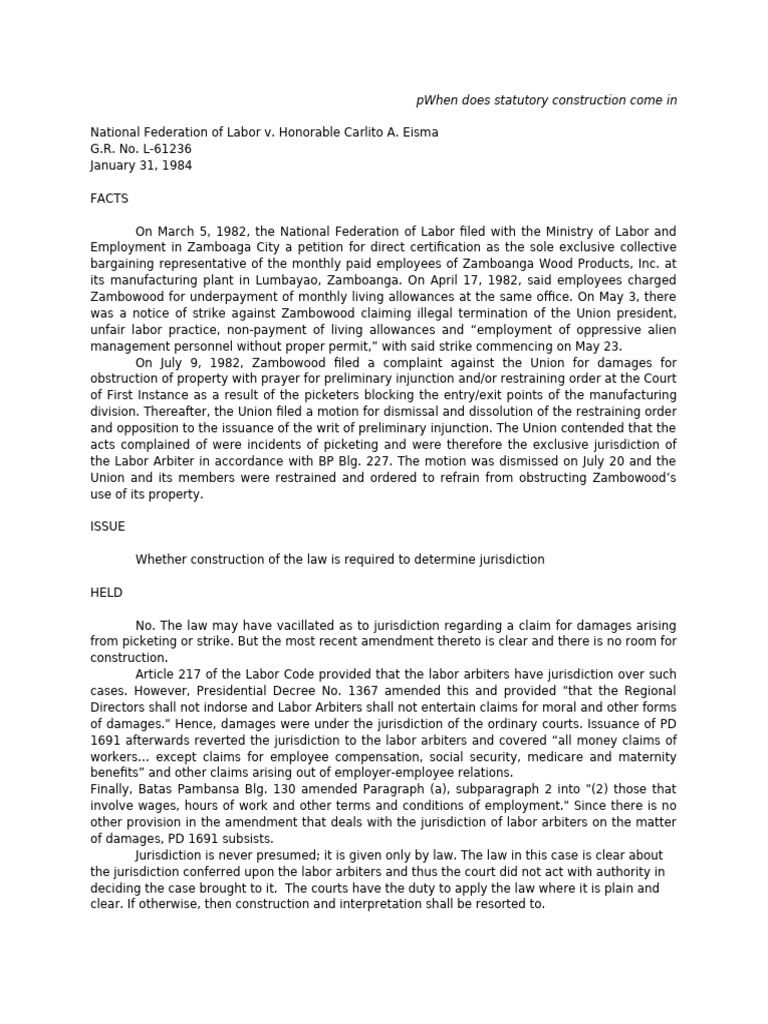 NFL Vs Eisma | PDF | Strike Action | Injunction