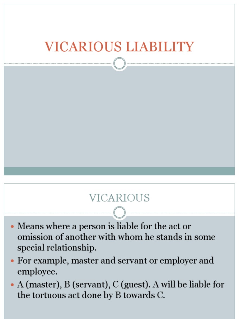 Vicarious Liability | Vicarious Liability | Tort