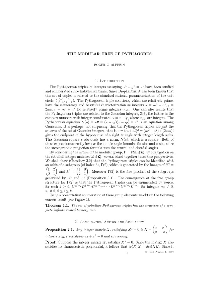 Pythagoras PDF | PDF | Matrix (Mathematics) | Determinant