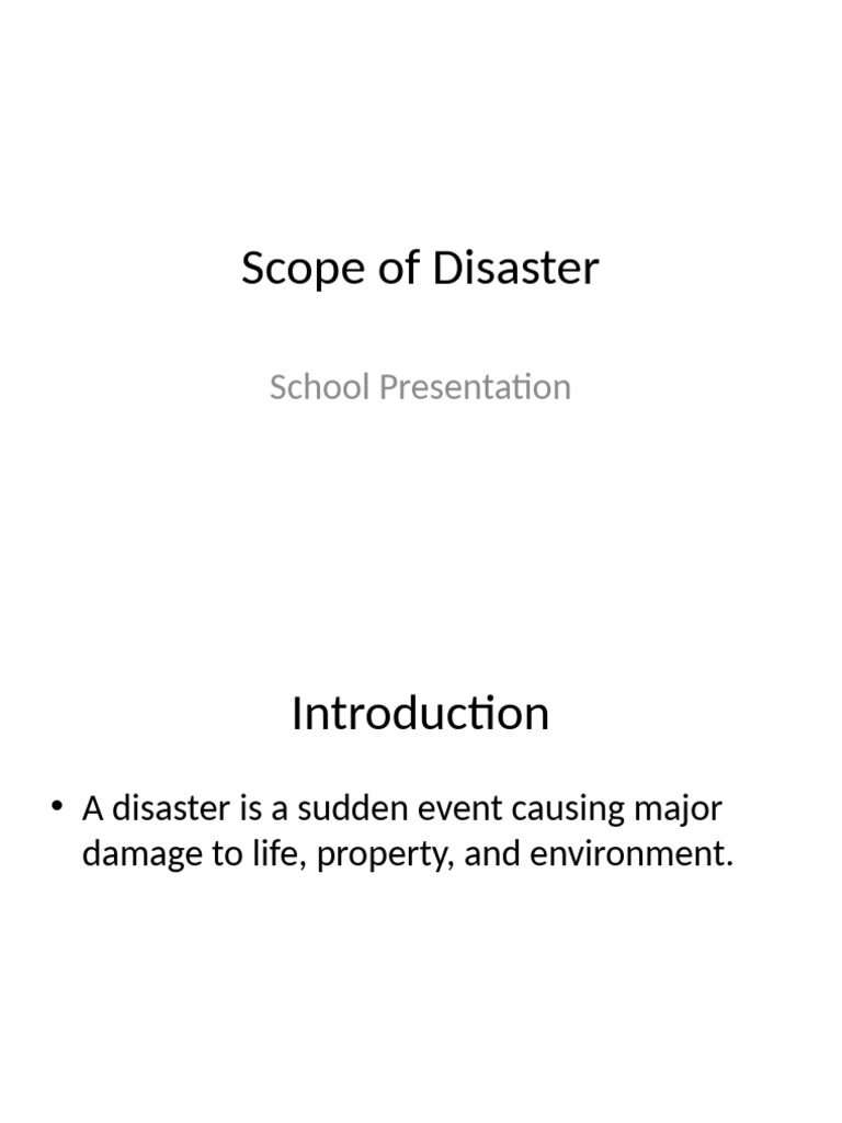 Scope of Disaster Presentation | PDF