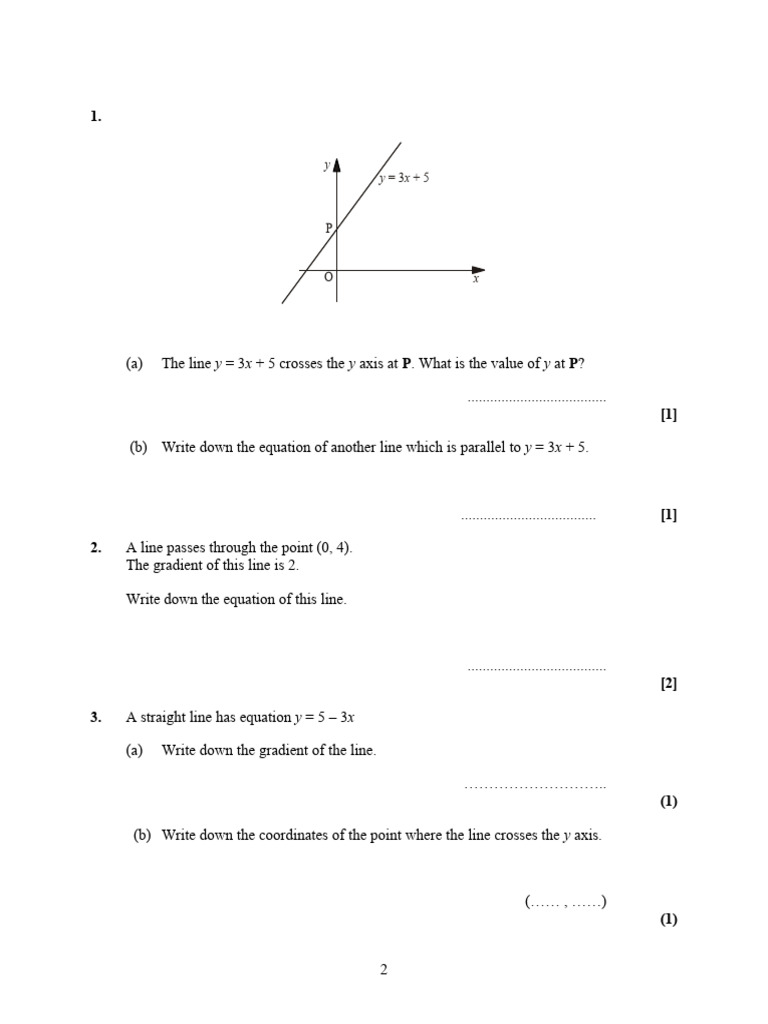 Equation of A Straight Line | PDF | Line (Geometry) | Cartesian ...