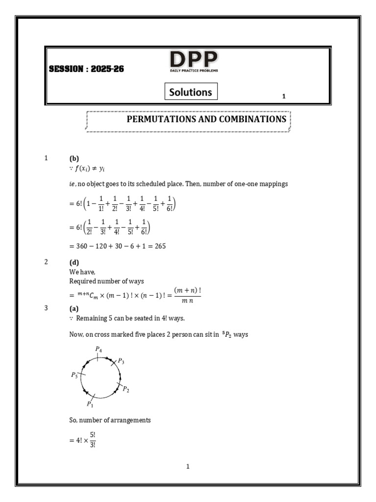 Permutations and Combinations A-1 | PDF | Abstract Algebra | Number Theory