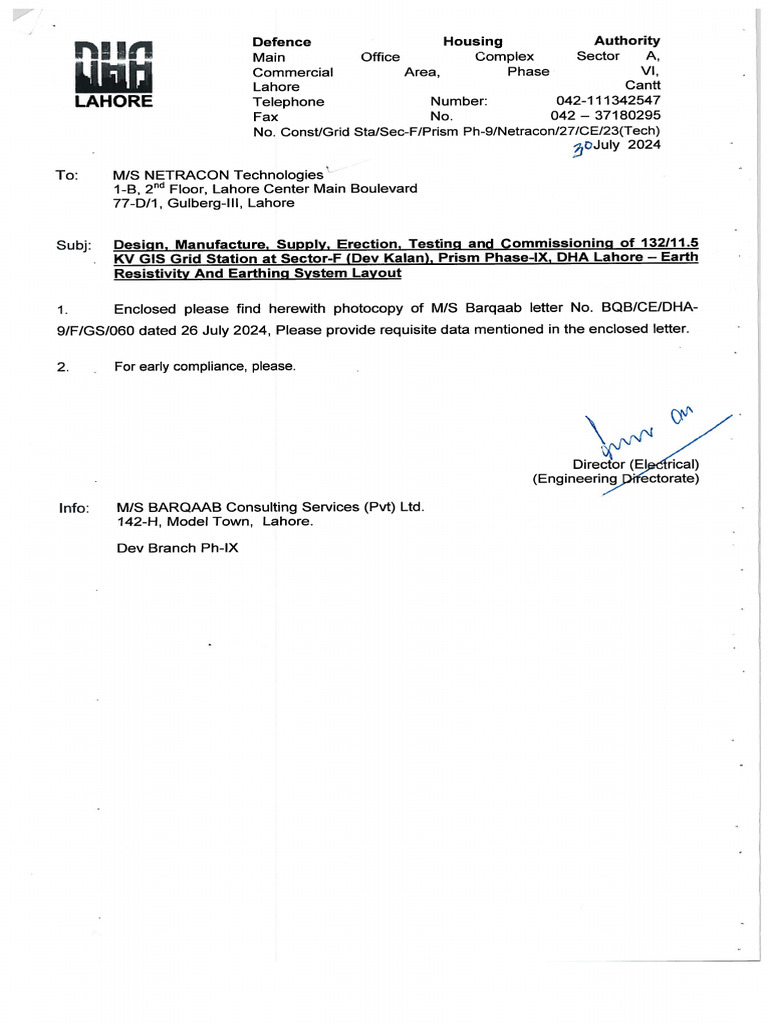 Earth Resistivity and Earthing System Layout DHA Prism | PDF