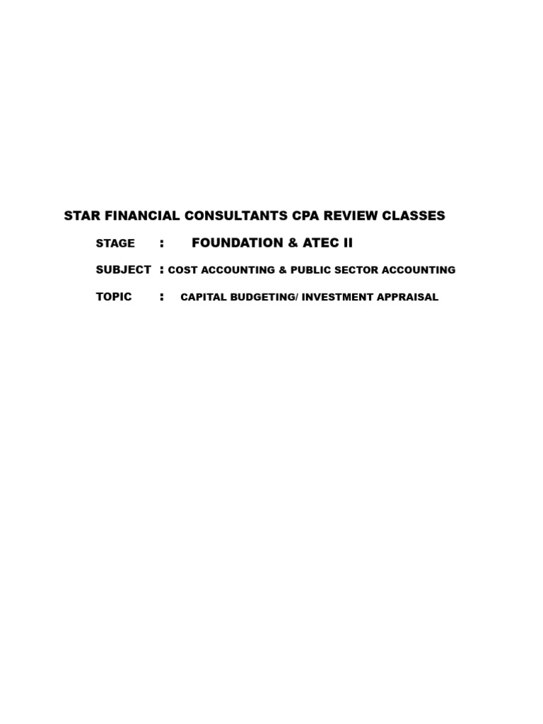CAPITAL BUDGETING - Foundation-1 | PDF | Net Present Value | Internal ...