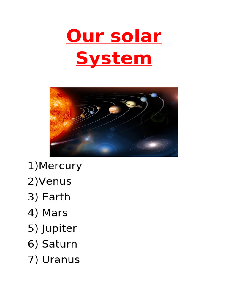 Our Solar System | PDF