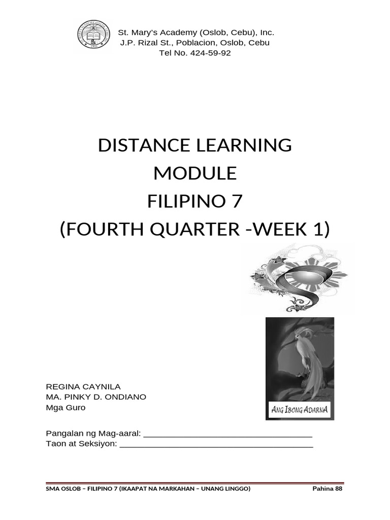 Filipino 7 - 4th Quarter (Week1) | PDF