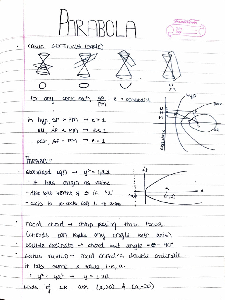 Parabola Notes | PDF | Differential Geometry | Manifold