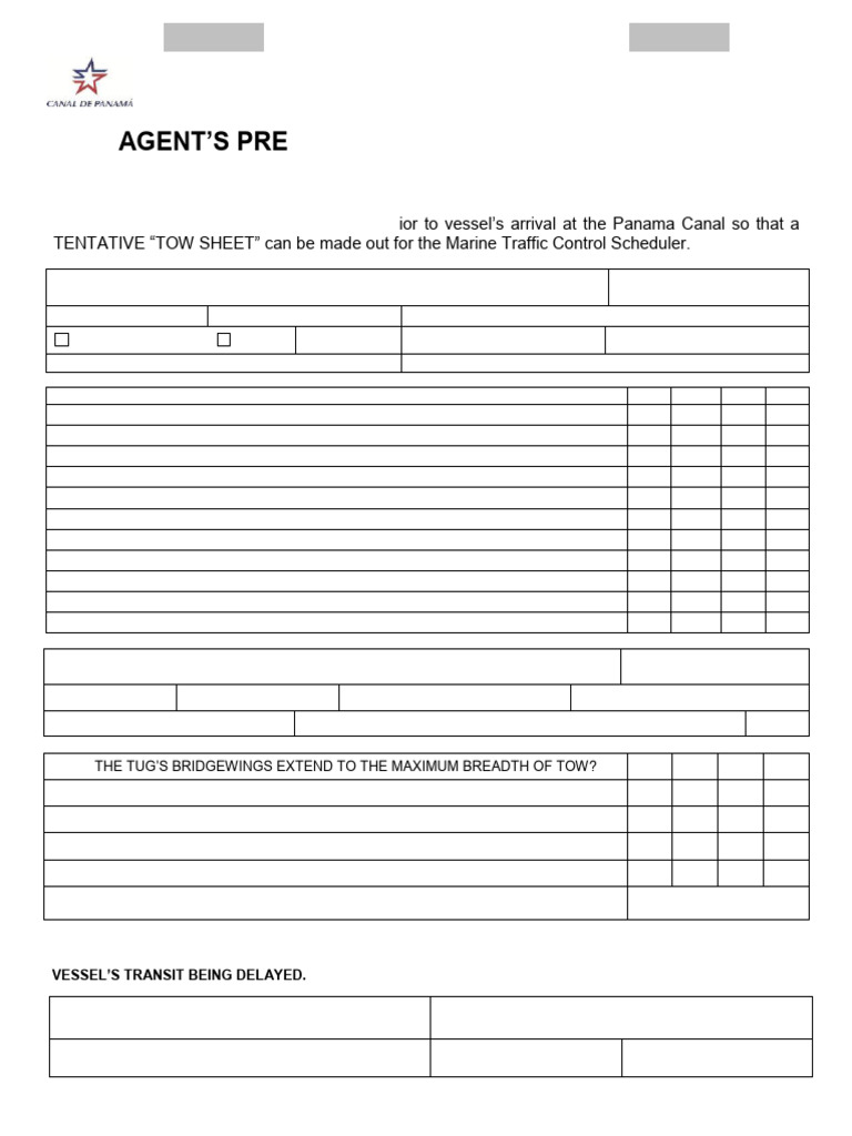 Agent's Pre-Arrival Dead Tow Information | PDF | Tugboat | Barge