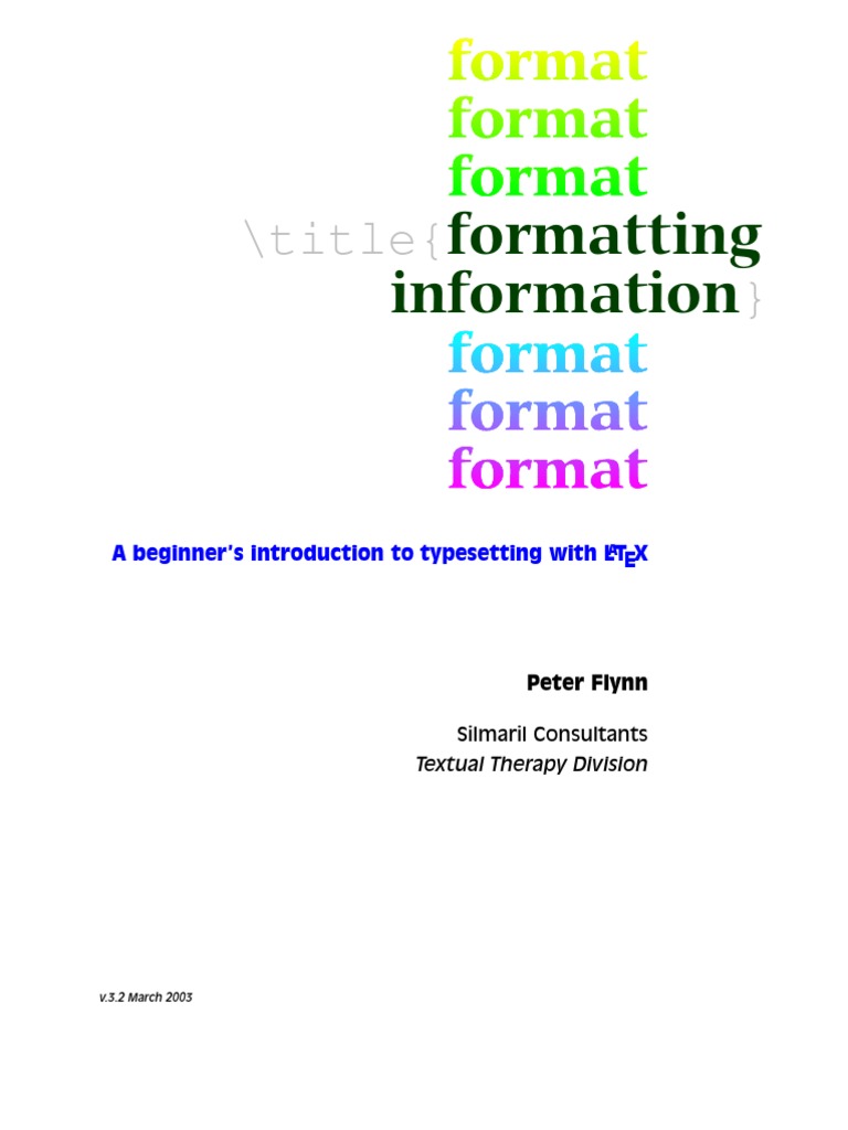 A Beginner's Introduction To Typesetting With LaTeX | PDF | Te X ...