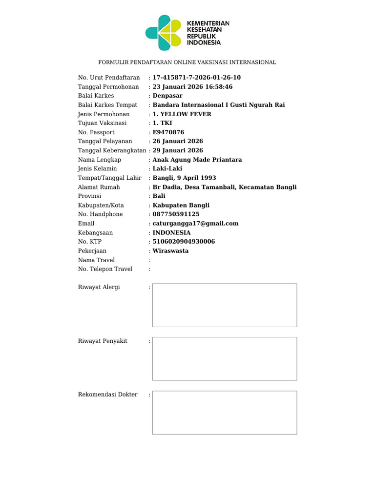 Formulir Pendaftaran Icv | PDF