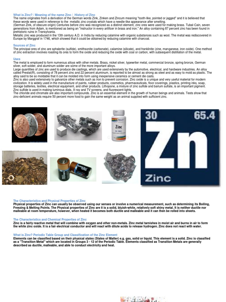 Zinc | PDF | Zinc | Solid