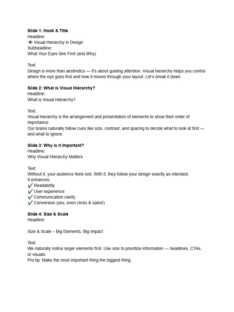 Visual Hierarchy in Design | PDF | Typography | Attention