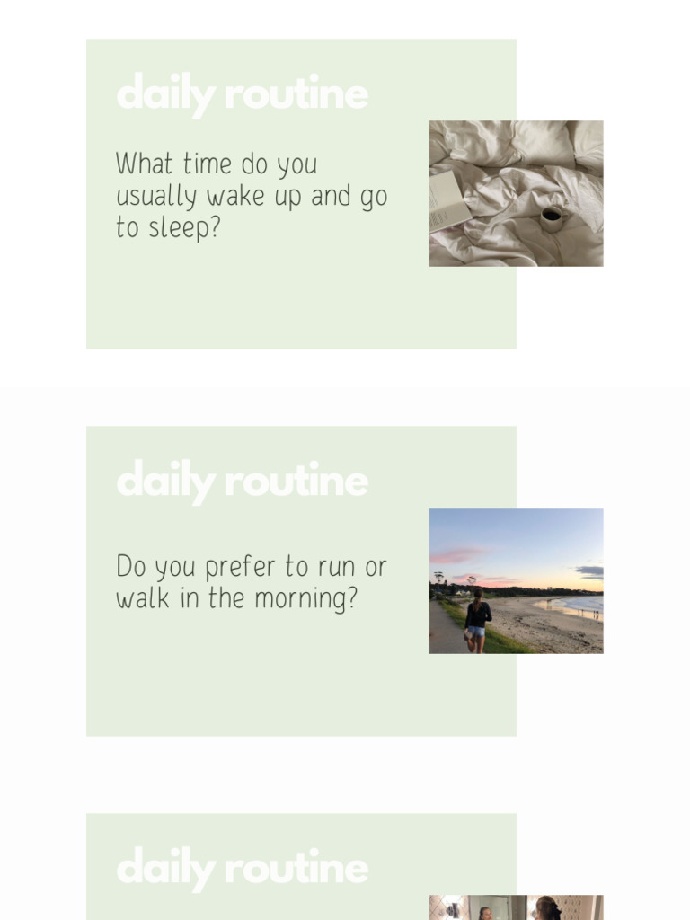 Daily Routine. Speaking Cards. A2 | PDF