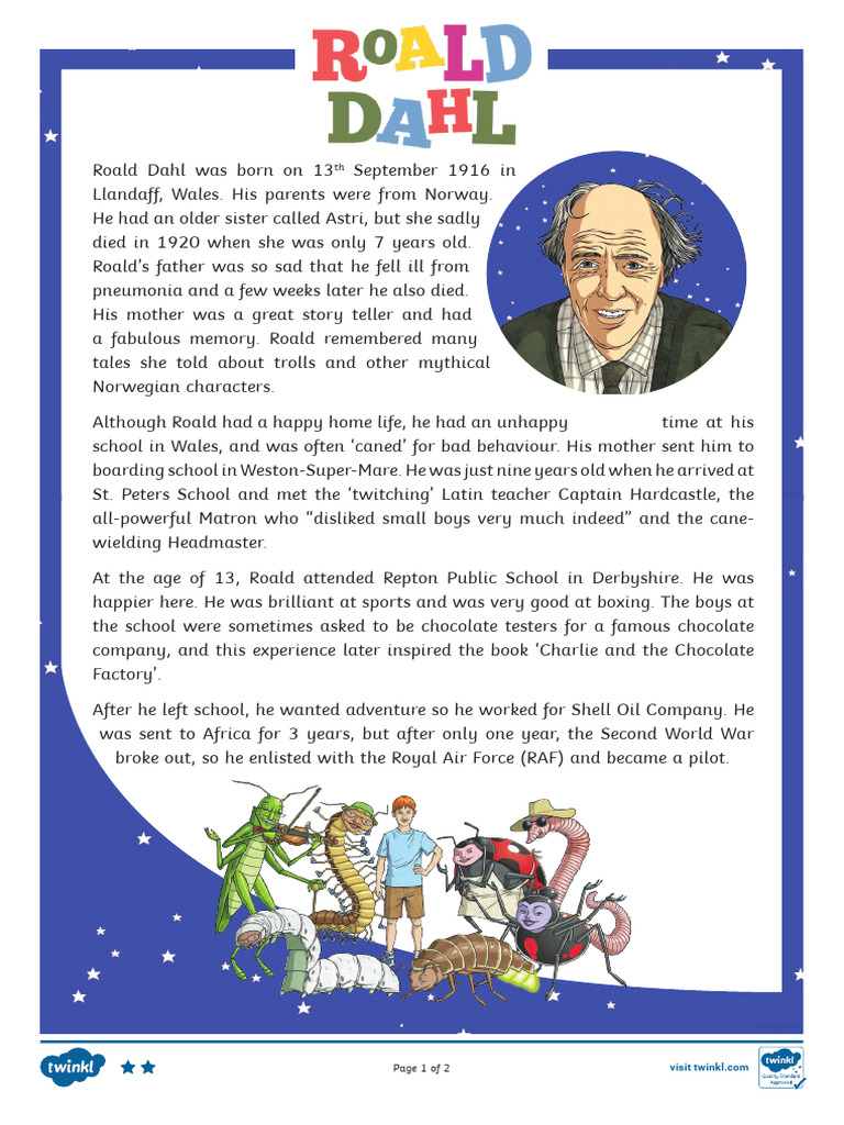 Roald Dahl Reading Comprehension Middle Ability | PDF