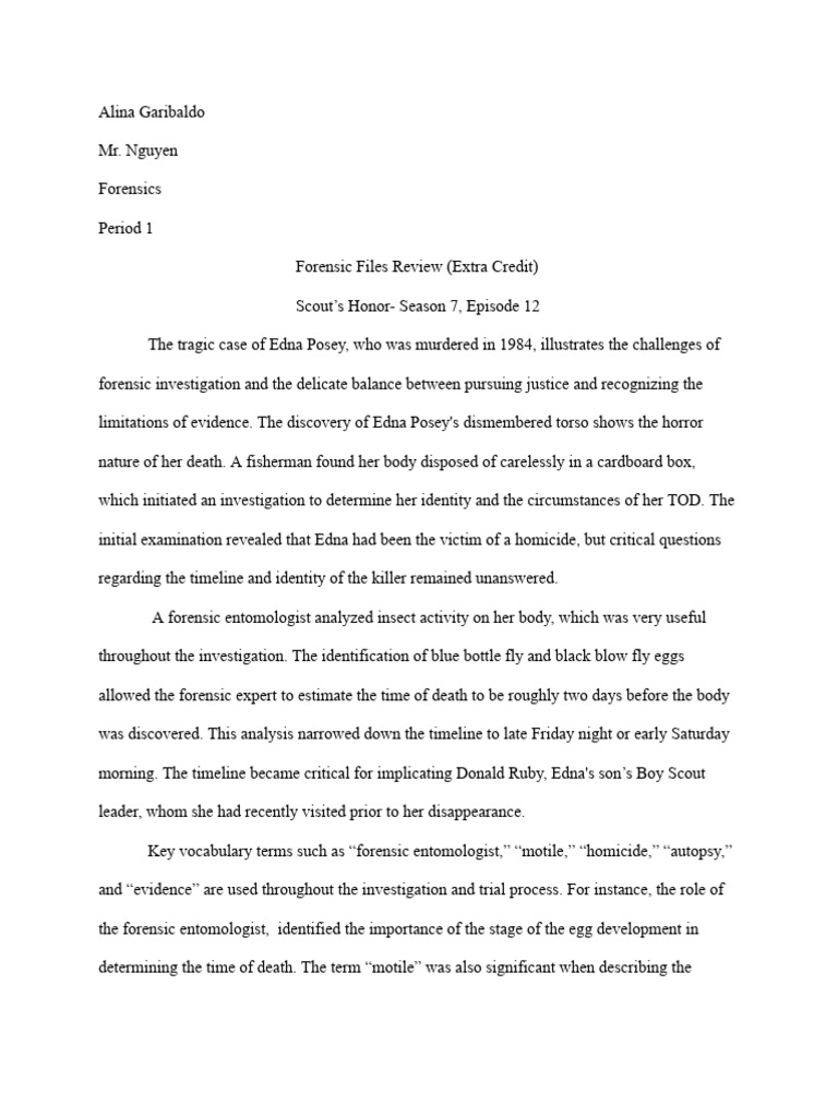 Forensics Files Review (Extra Credit) | PDF | Forensic Science | Prosecutor