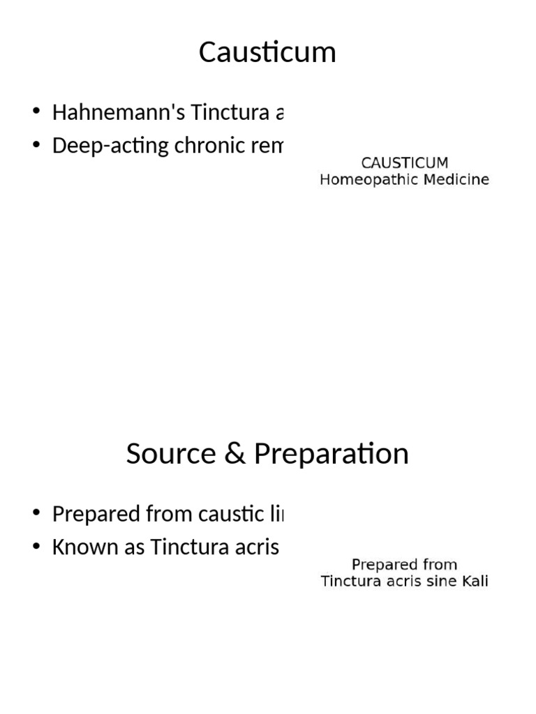 Causticum - Complete - Perfect - Presentation 2 | PDF