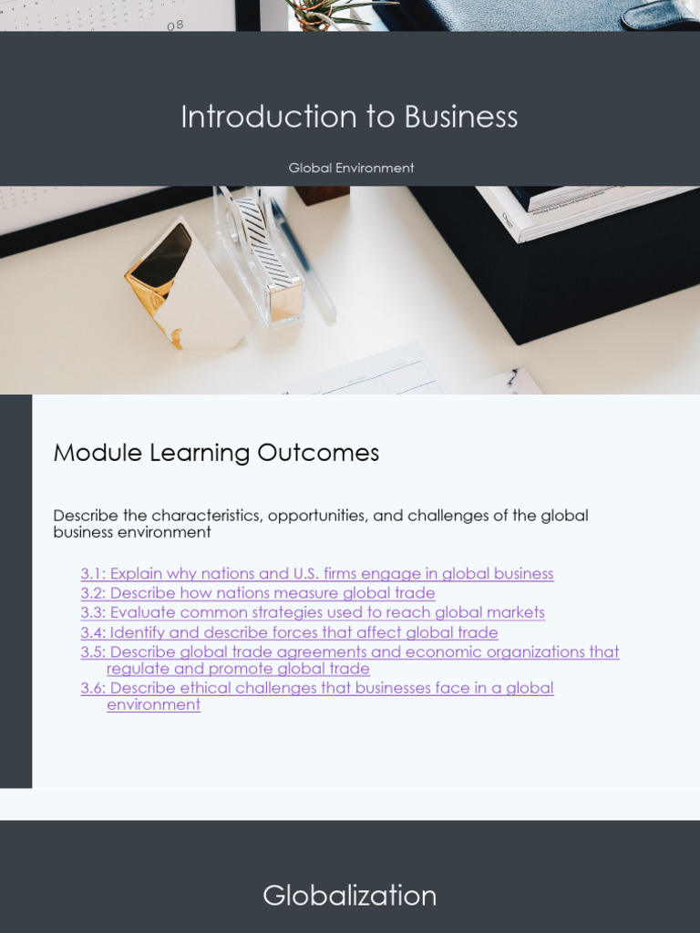Topic 4 - Intro To Business - Global Environment | PDF | Franchising ...