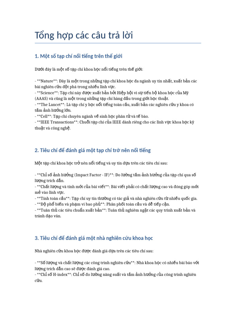 Tong Hop Tra Loi | PDF