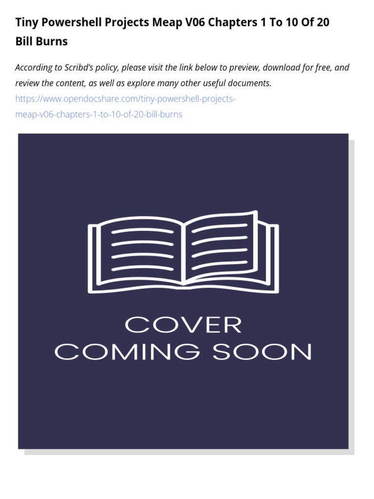 Tiny Powershell Projects Meap V06 Chapters 1 To 10 Of 20 Bill Burns ...