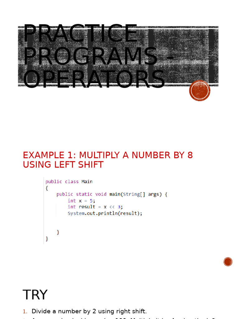 Practice Programs - Operators | PDF