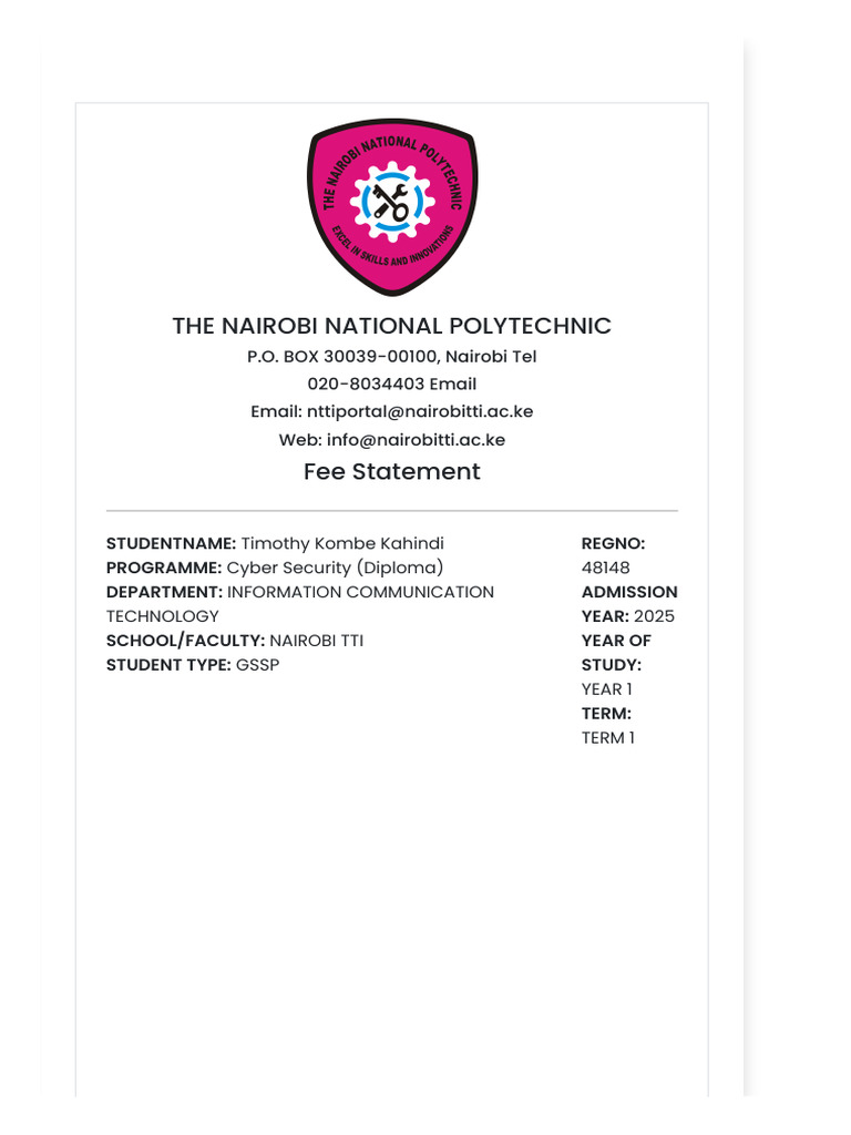 The Nairobi National Polytechnic | PDF