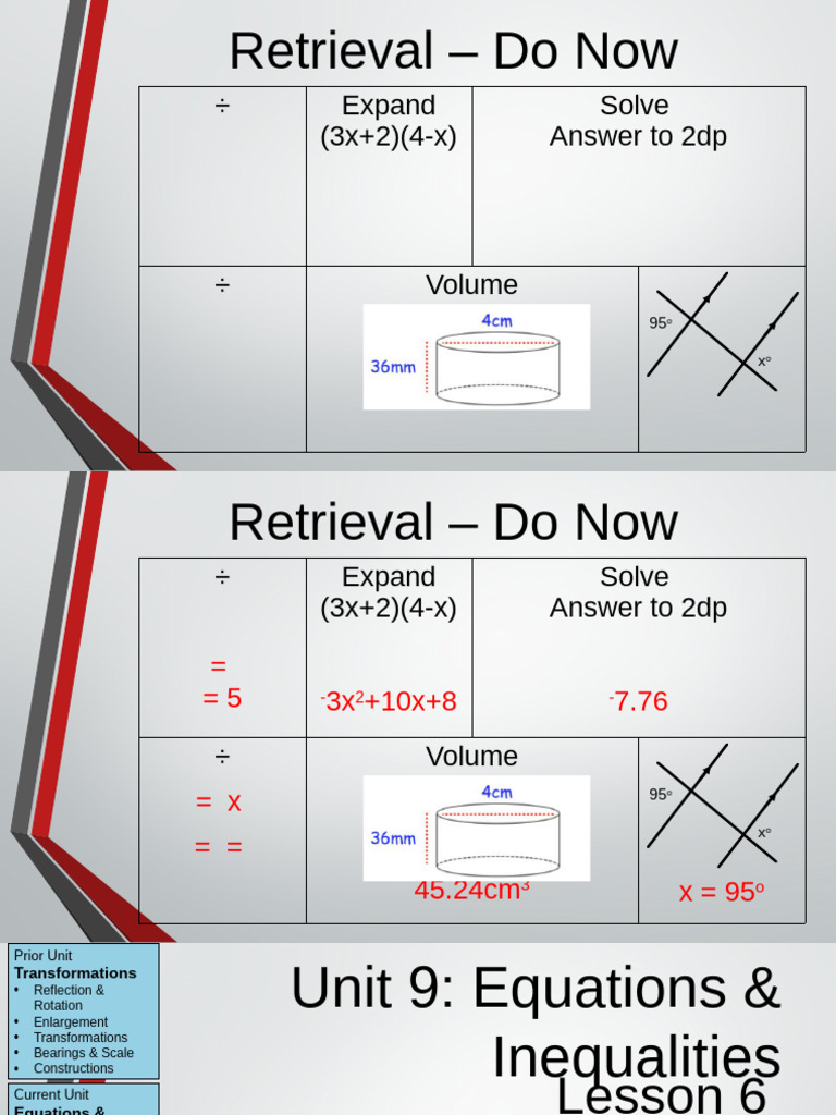Lesson 6 Completing the Square | PDF | Quadratic Equation | Equations