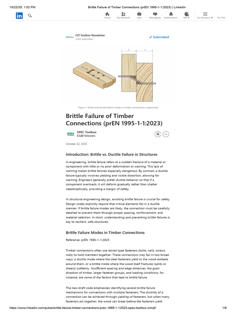 Brittle Failure of Timber Connections (PrEN 1995-1!1!2023) _ LinkedIn ...