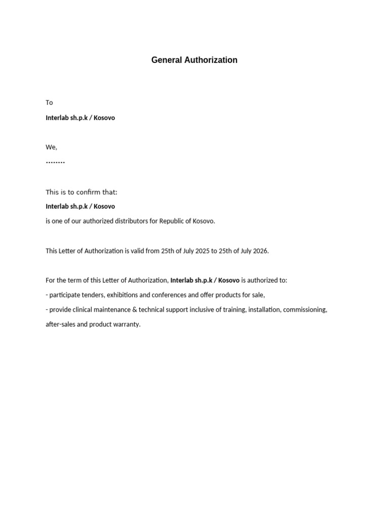 General Authorization | PDF