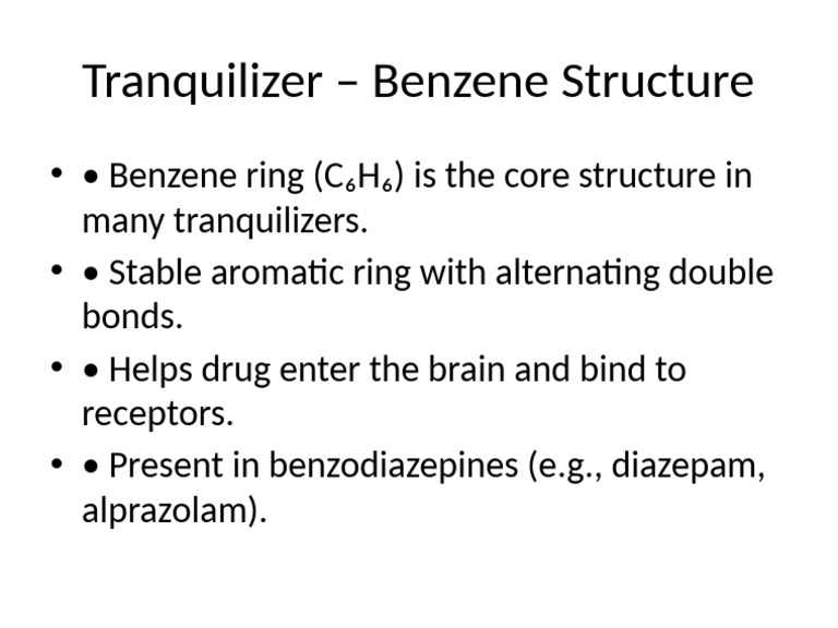 Tranquilizer Benzene Structure | PDF