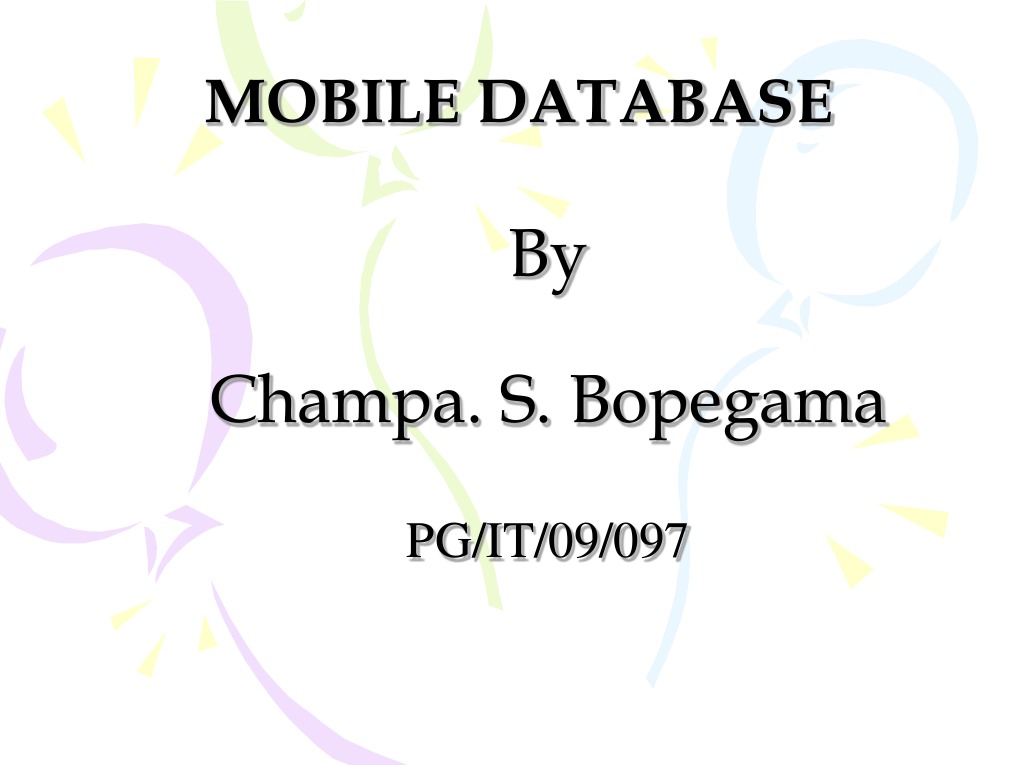 What Is A Mobile Database3 | PDF | Databases | Base Station