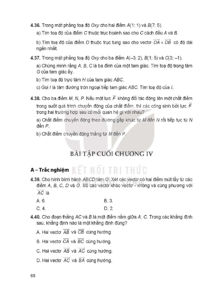 Toan10 Chuong4 Vecto OnTap | PDF