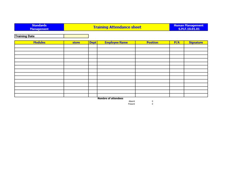 Training Attendance Sheet | PDF