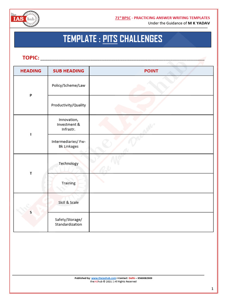 Template Pits BPSC | PDF