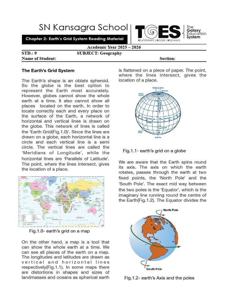 Chapter 2-Earth's GRid System | PDF | Latitude | Equator