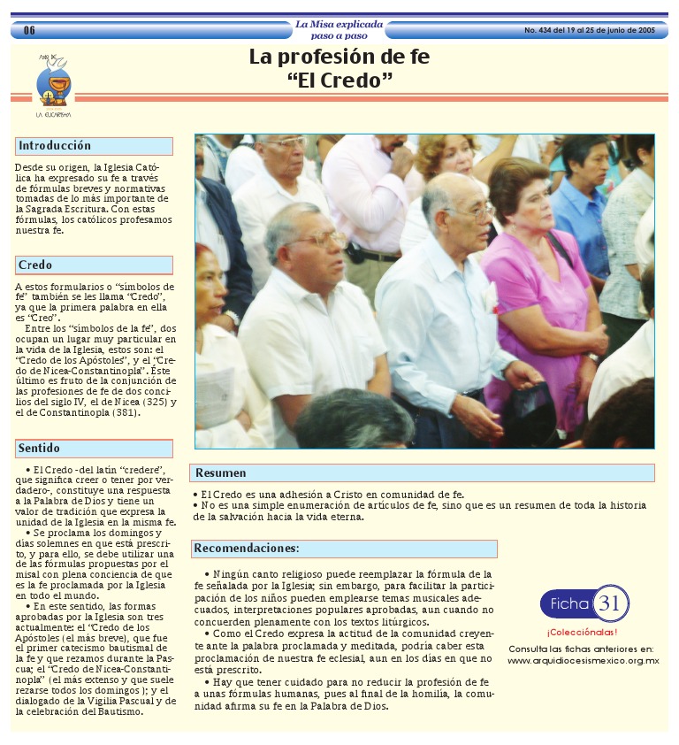 El Credo: Profesión de Fe Catolica | PDF | Filosofía | Arte
