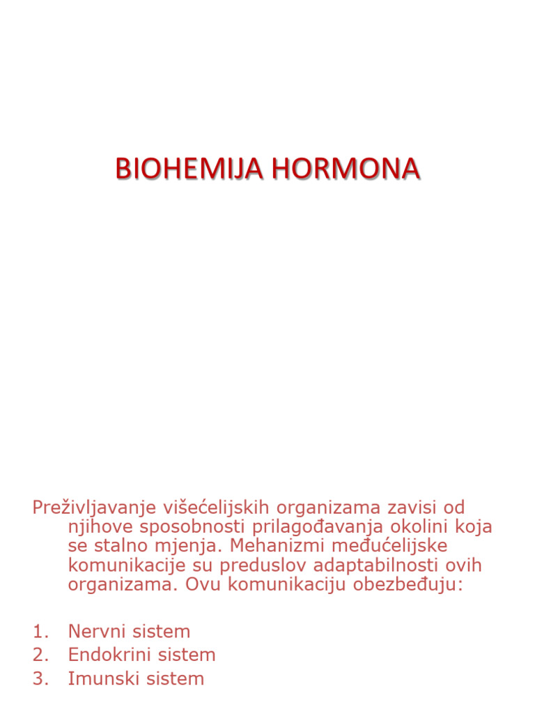 Stom Biohemija Hormona | PDF
