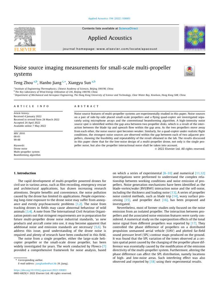 Noise Source Imaging Measurements For Small-Scale Multi-Propeller | PDF ...