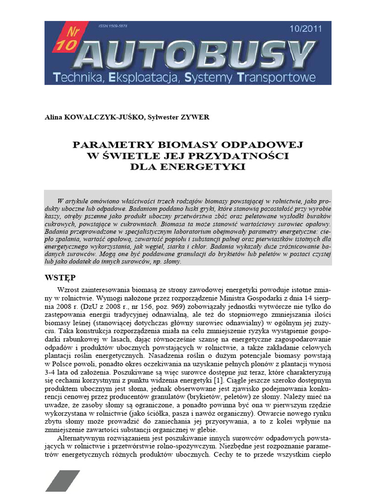 Kowalczyk-Jusko Parametry | PDF