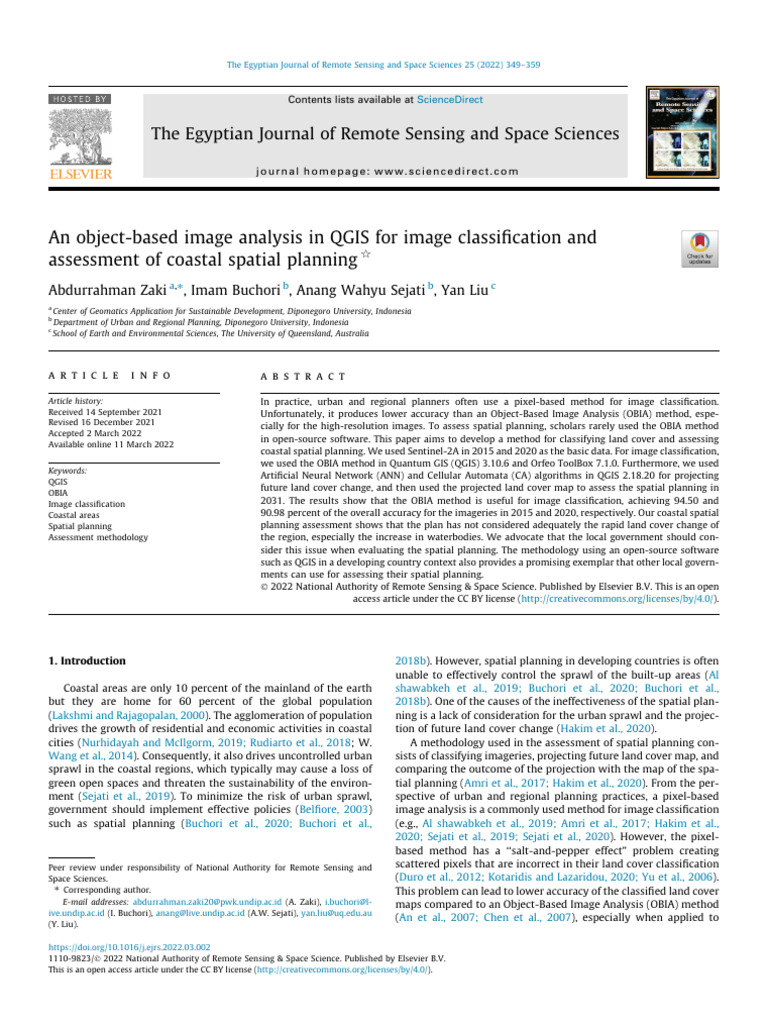 An Object-Based Image Analysis in QGIS | PDF | Remote Sensing | Image ...