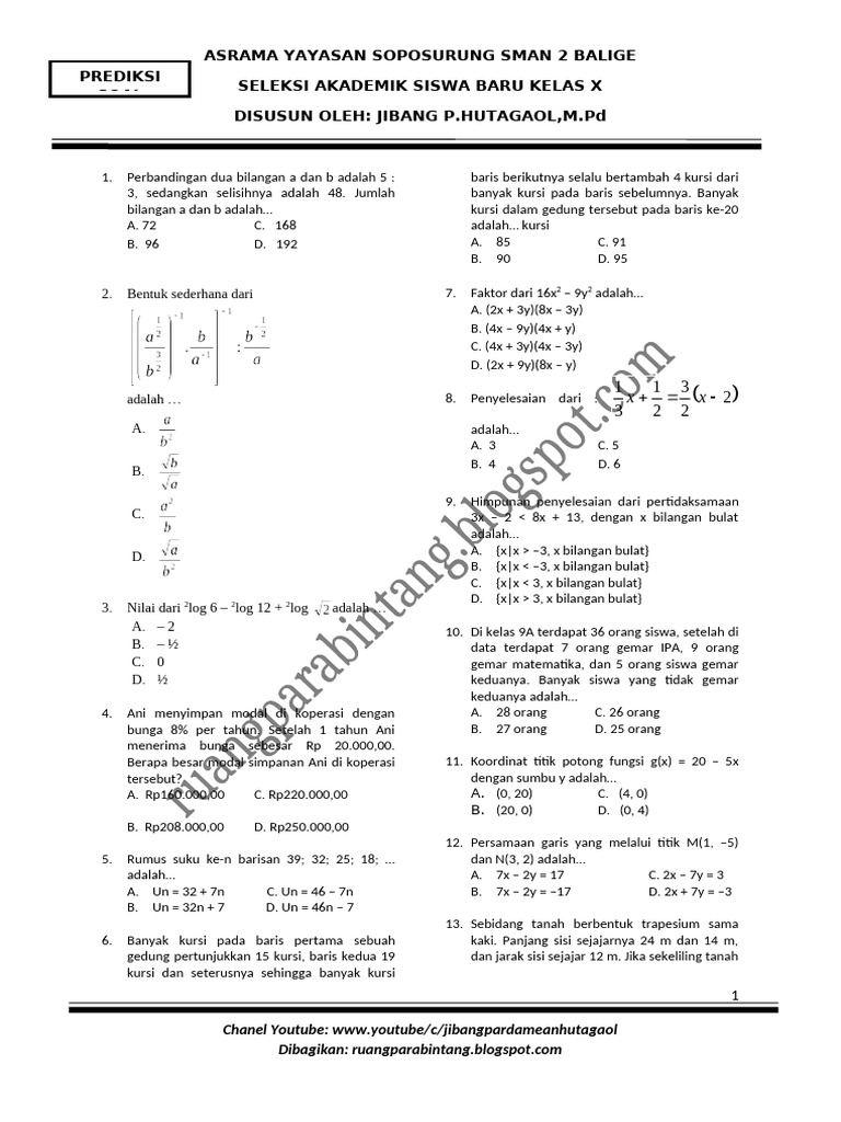 Soal Akademik Yasop | PDF