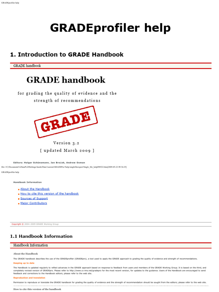 Grade Handbook | PDF | Systematic Review | Evidence Based Medicine