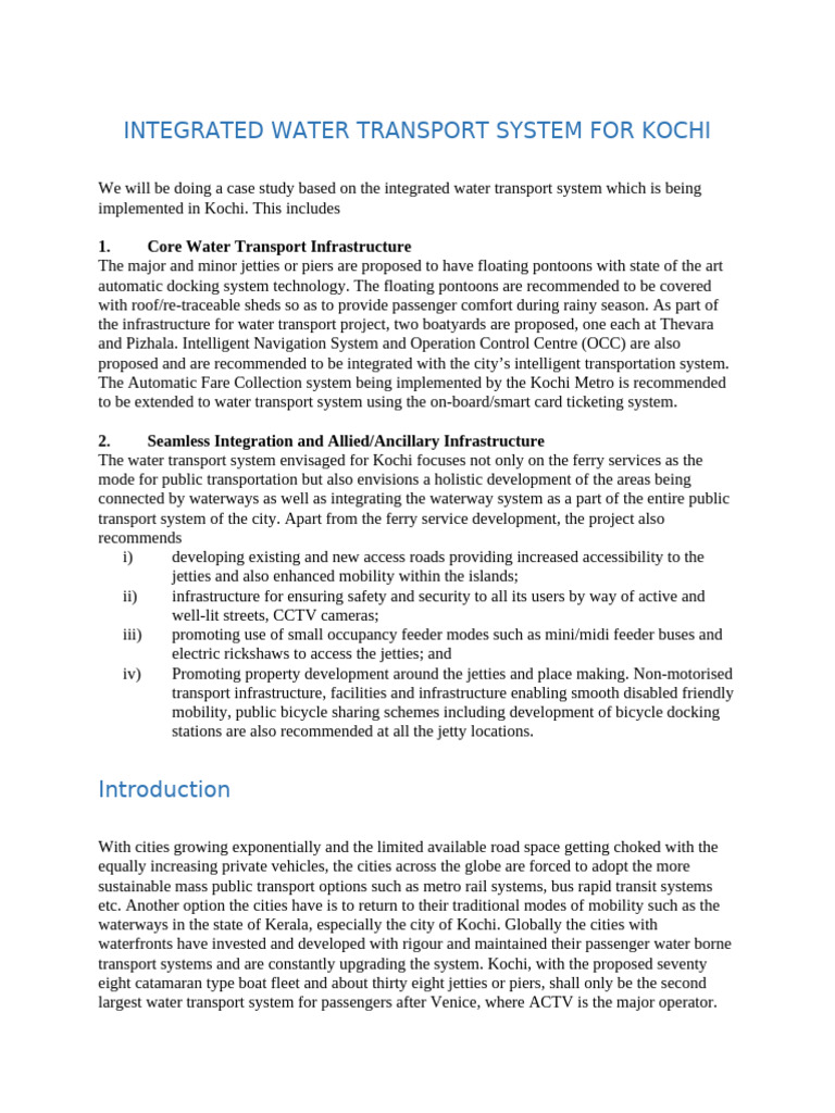 Water Metro + Urban Transportation | PDF | Public Transport | Transport