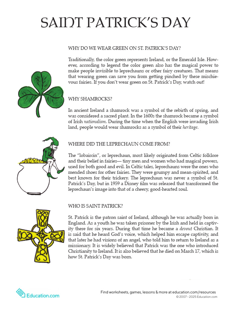 St Patricks Day History | PDF | Leprechaun | Saint Patrick