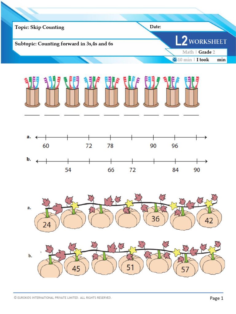 Ch 6Skip Counting Forward Counting L 2 Worksheet | PDF