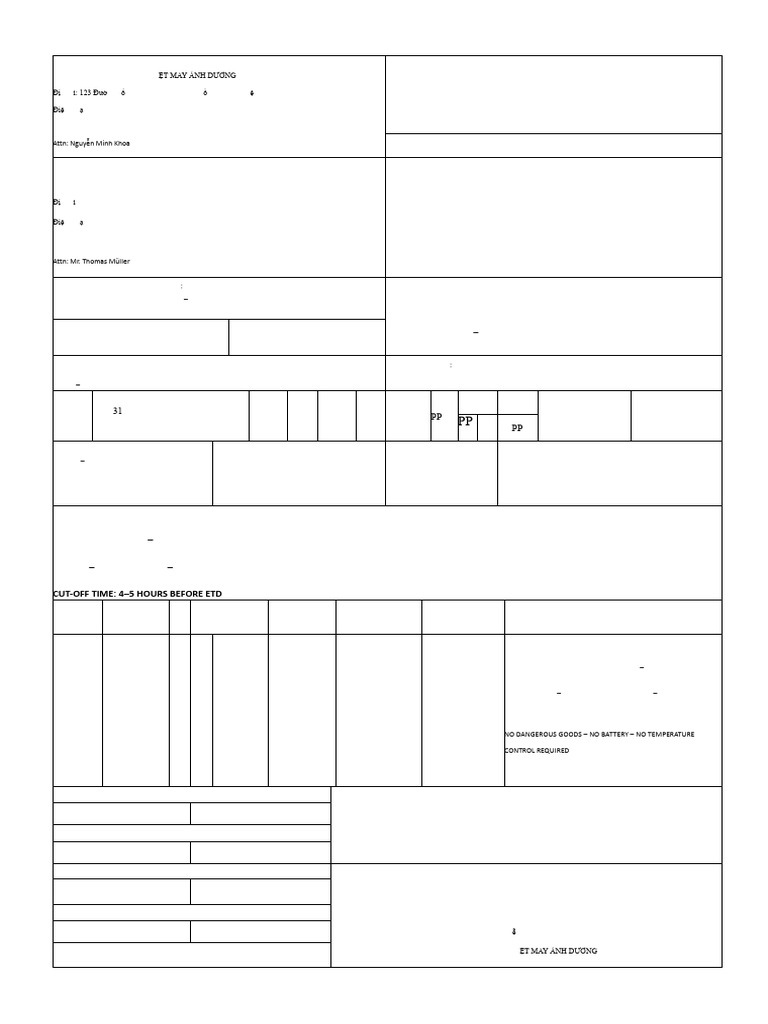 HAWB Form (đã điền) | PDF