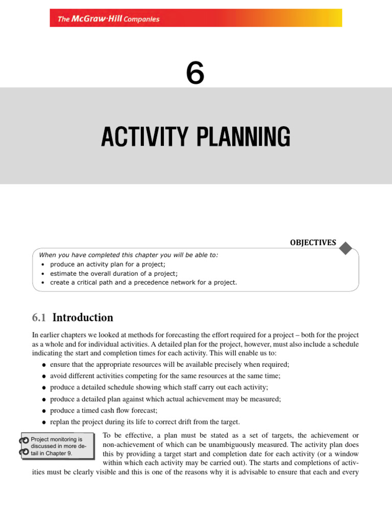 6 - Activity Planning | PDF | Control Flow | Project Management